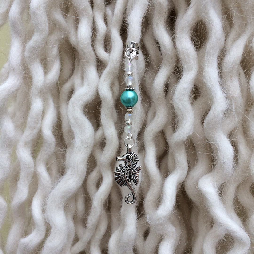 Tibetan Silver Seahorse Dread Bead, Dreadlock Charm, Dread Jewellery ...