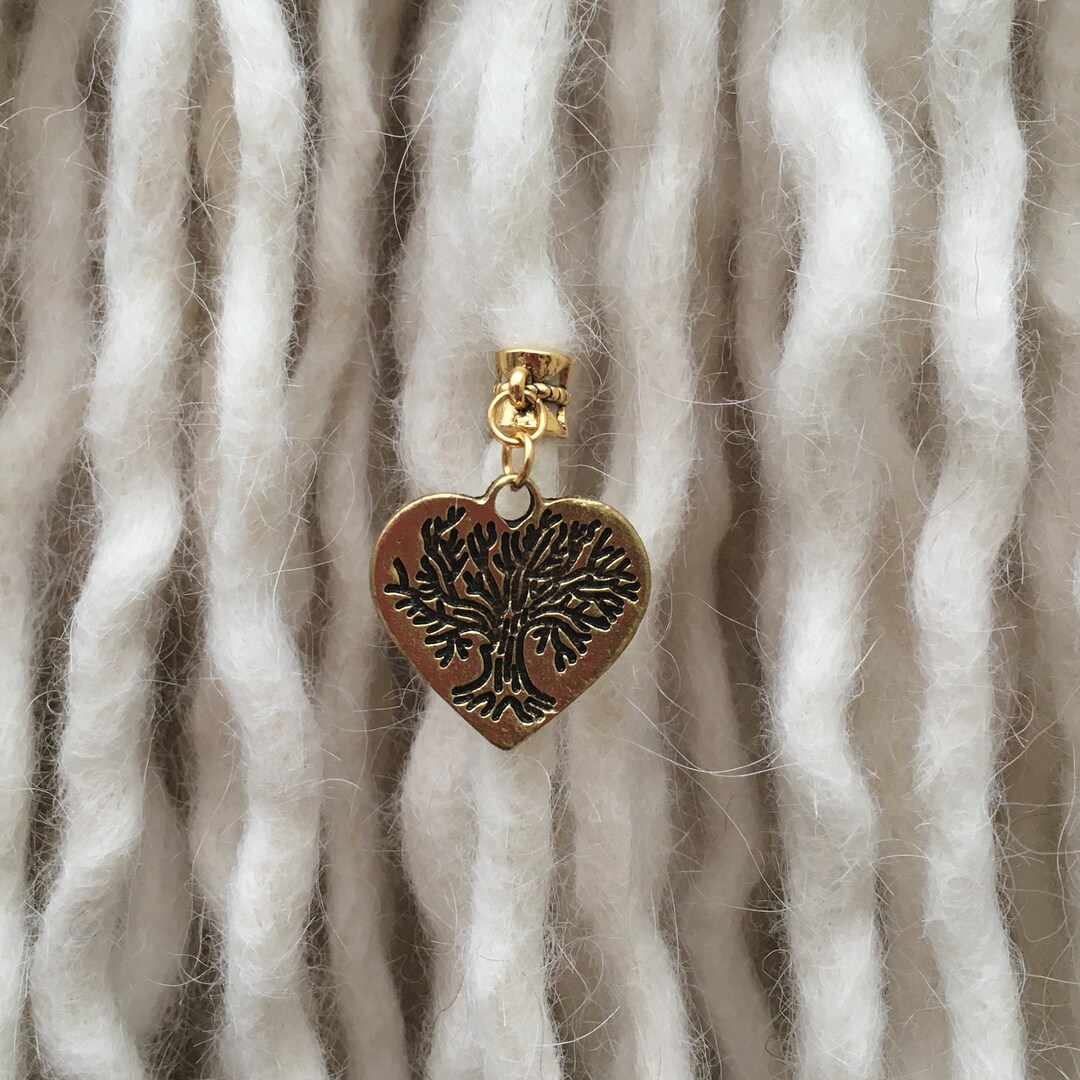Tibetan Gold Heart Tree of Life Dreadlock Bead - Etsy