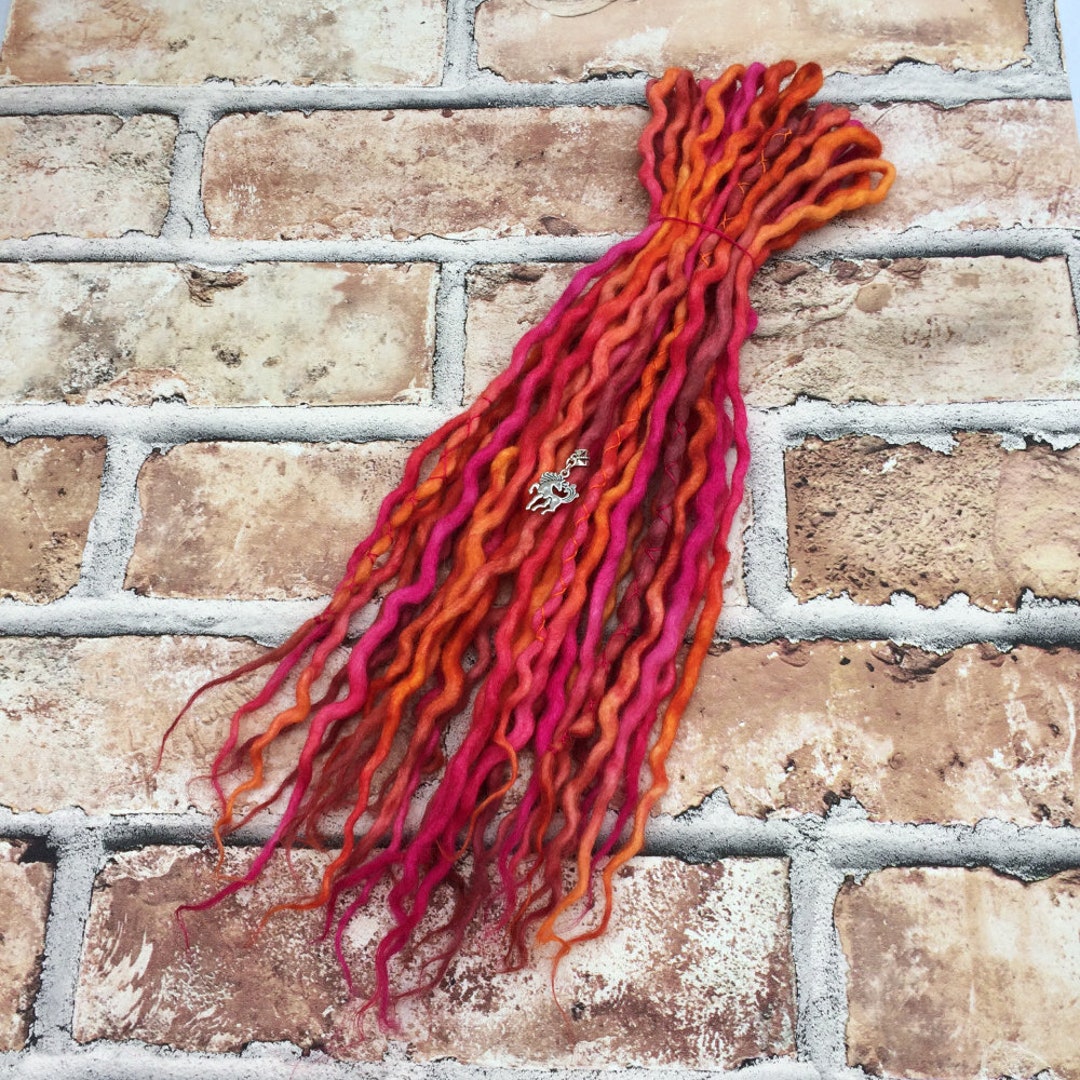 Custom Maroon Pink & Orange Double Ended Wool Dreadlocks - Etsy