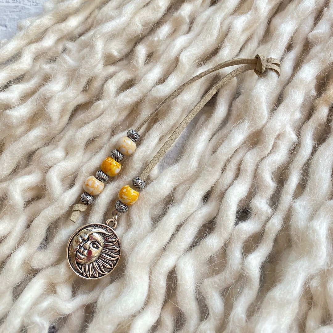 Bohemian Sun & Moon Dreadlock Charm Hair Feathers - Etsy