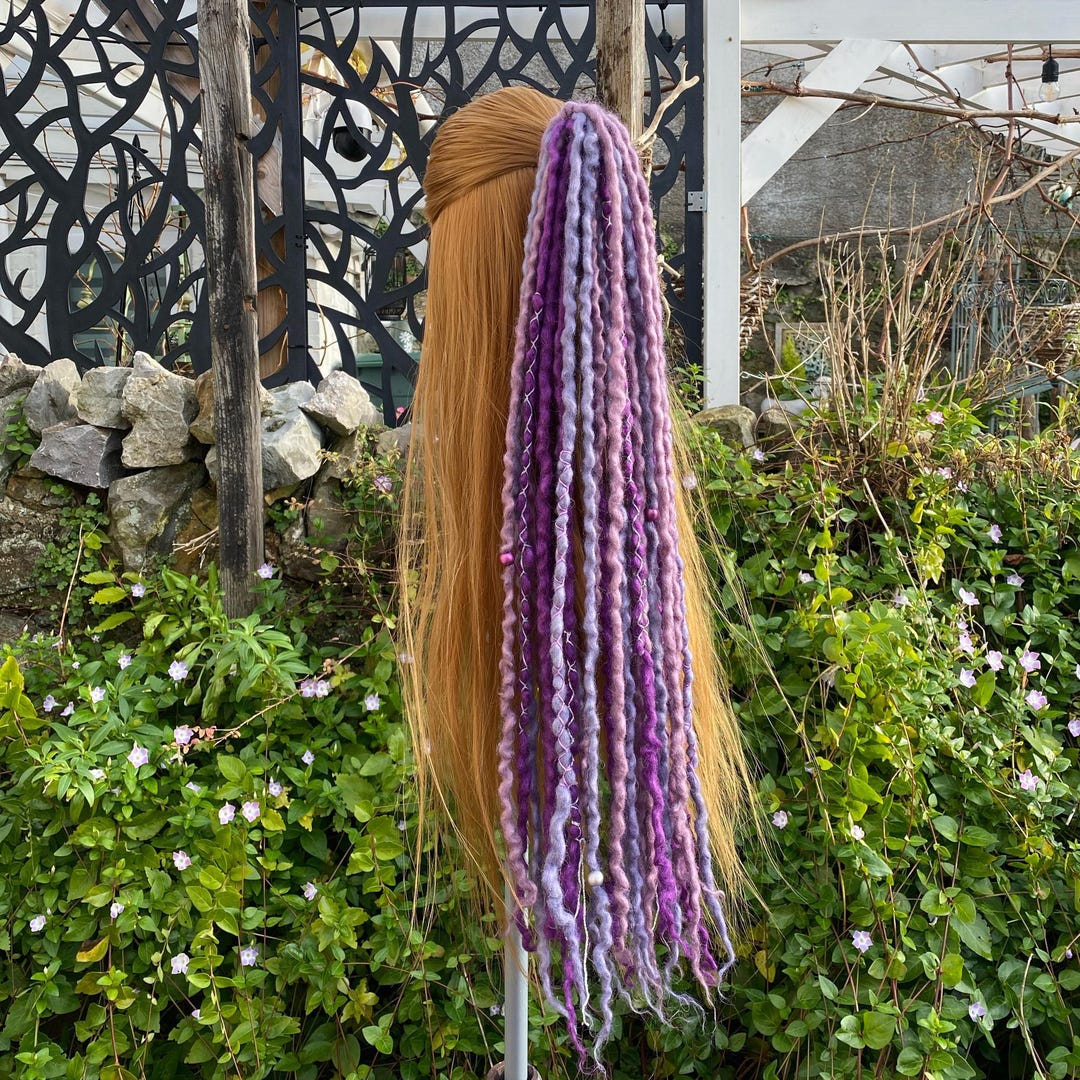 Amethyst Mini Dreadlock Claw Clip 27 Inches Clip in Dreadlocks Hair ...