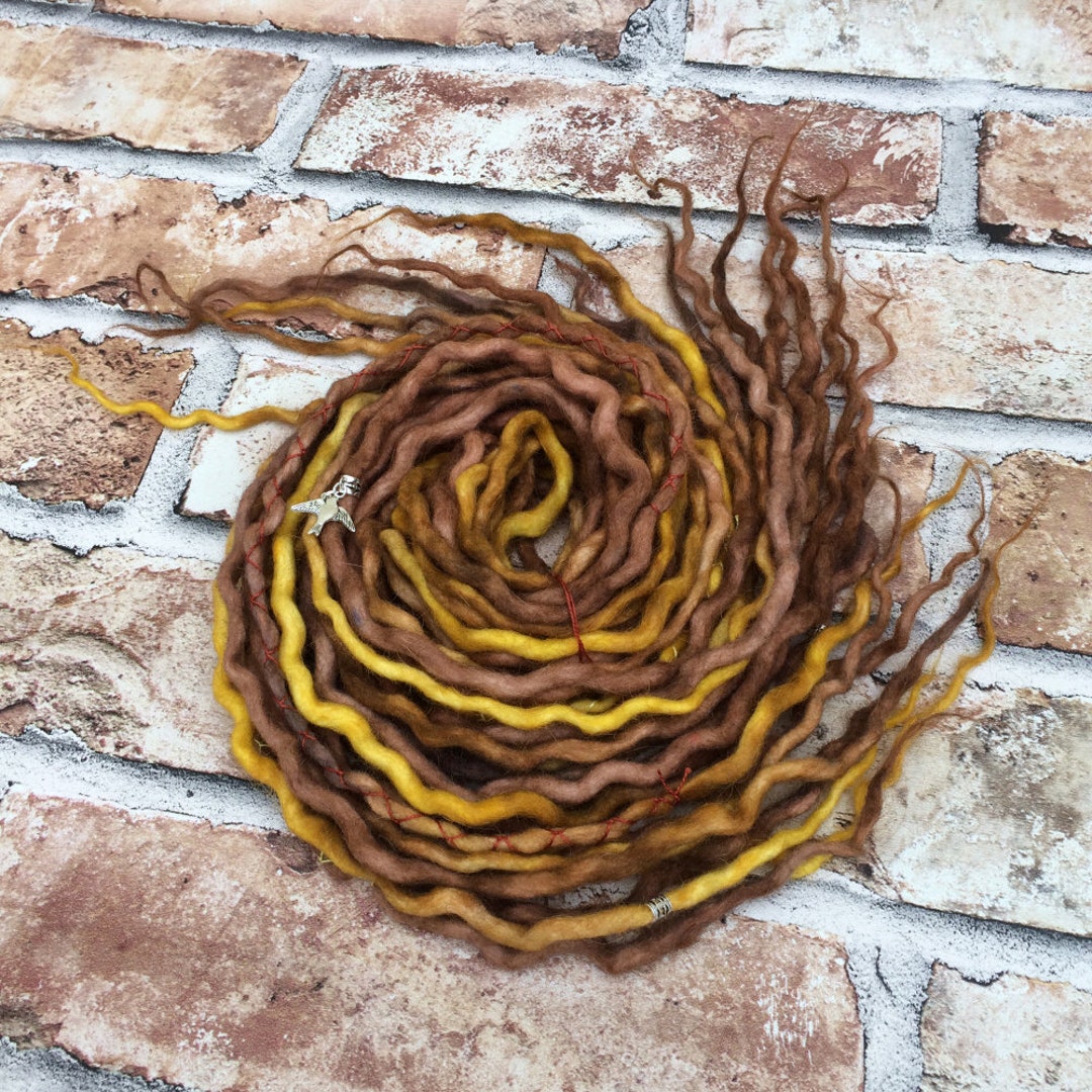 Custom - Brown & Autumn Gold Double Ended Wool Dreadlocks - Etsy