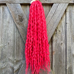Custom UV Reactive Red - Double Ended Wool Dreadlocks - Choose Your ...