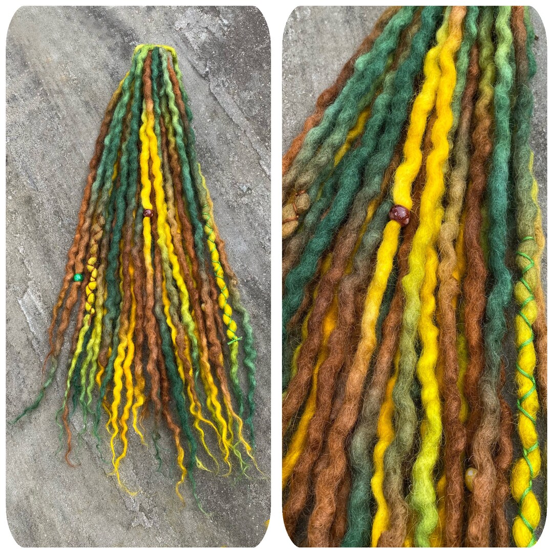 Dreadlocks Single Ended Autumn Tones Custom Wool Hair Accessories - Etsy