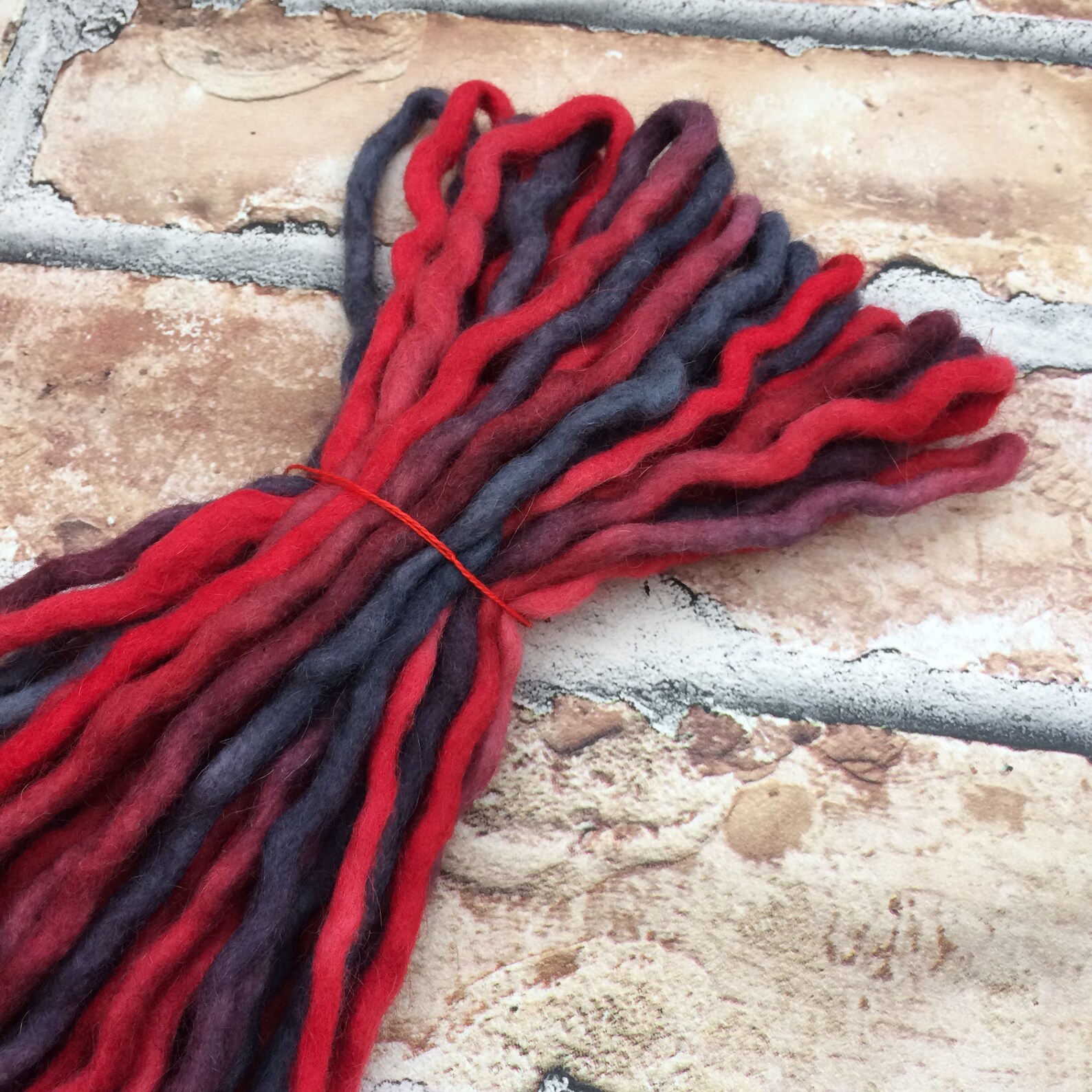 Custom Dreadlocks Cherry Red & Charcoal Double Ended Wool - Etsy UK