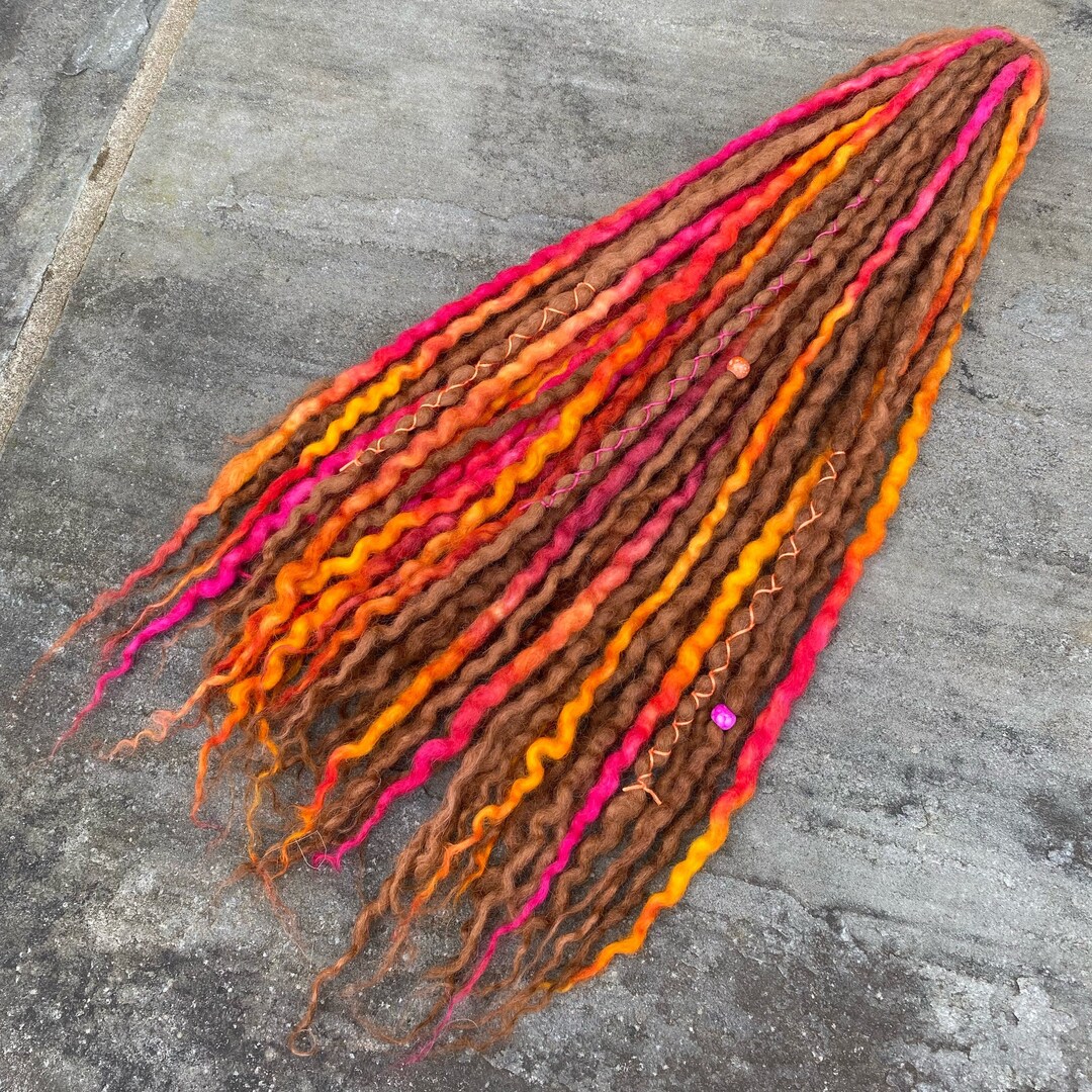 Custom Dreadlocks - Autumn Princess Double Ended Wool Dreadlocks, Full ...