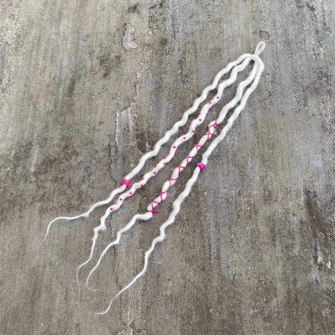 Pink Sprinkles Wool Dreadlock Hair Wrap / Clip - 14 Inch - Etsy