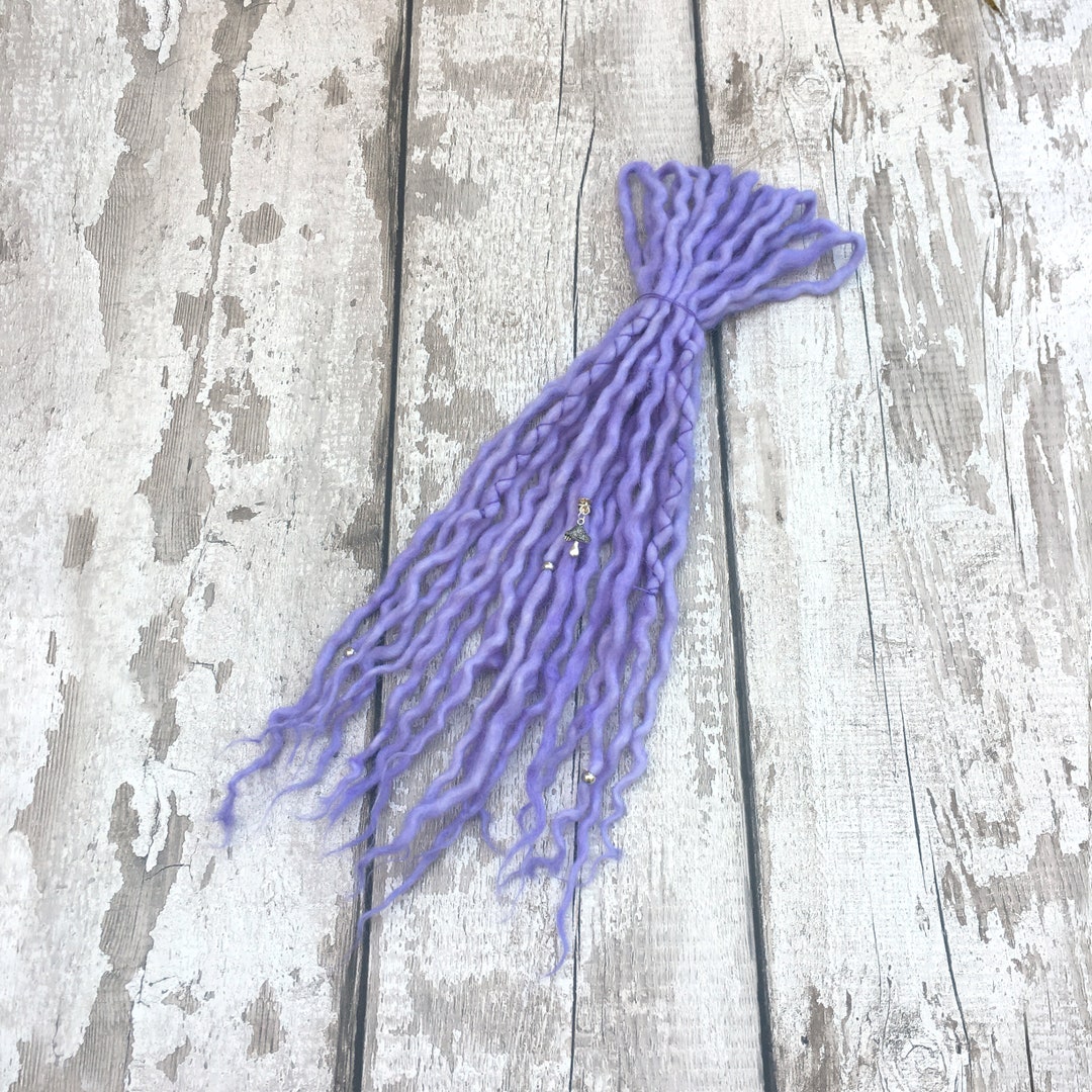 Dreadlocks - Single Ended - Lilac - Custom Wool Hair Accessories - Etsy