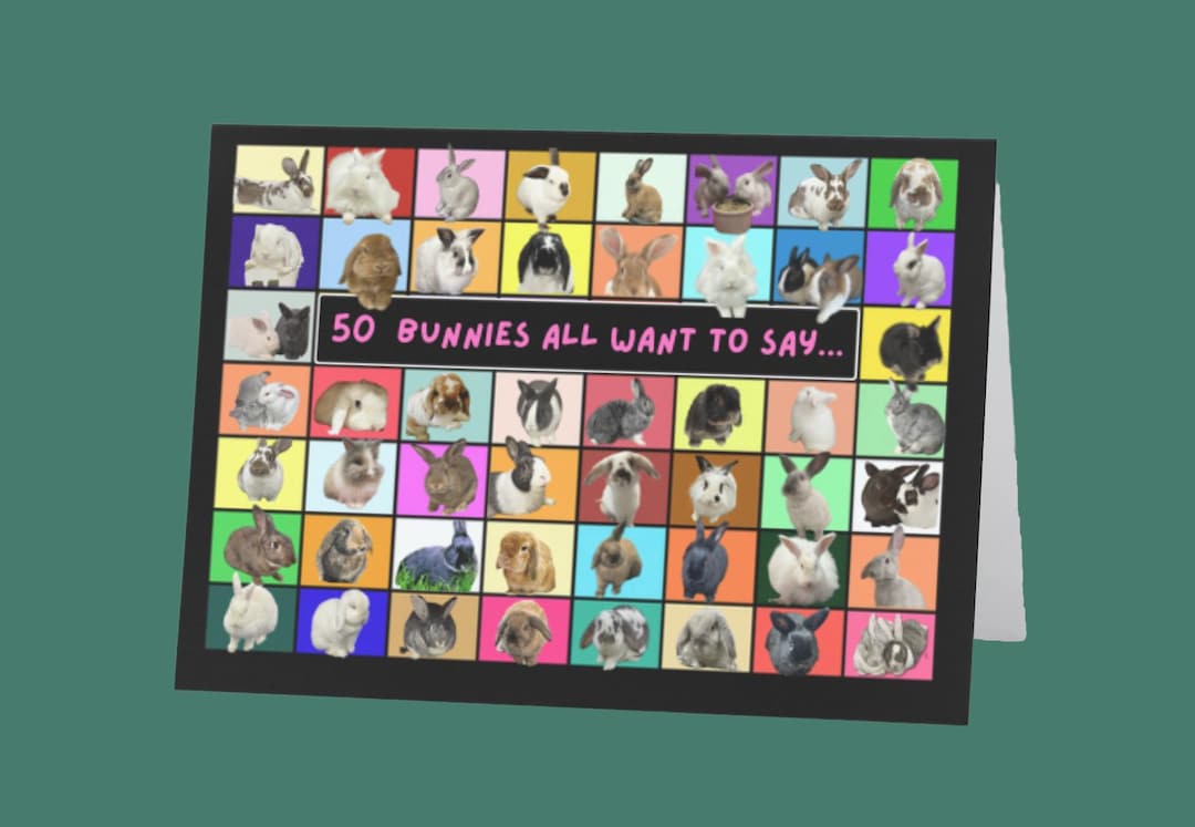 50 Bunnies Wishing You a Happy Birthday - Etsy