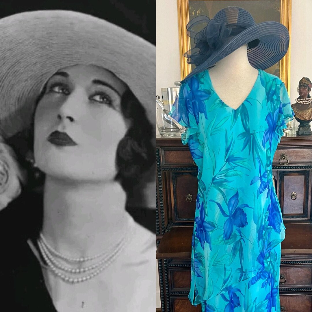 1920s Dress Gatsby Dress Blue 1920s Tea Party Dress Downton Abbey ...