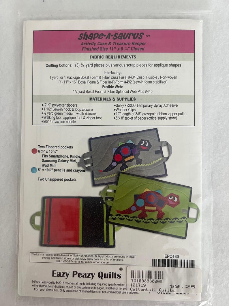 Shape a Saurus Activity Case - Etsy