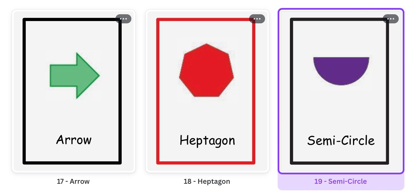 Shapes Flash Cards, Printable, Learning, Shapes - Etsy