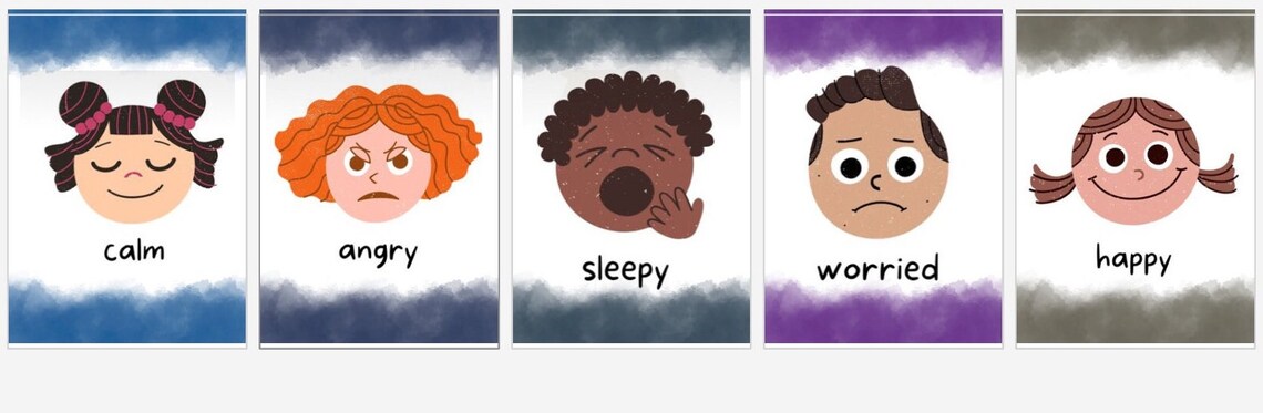 Emotions Flash Cards Printable Learning - Etsy
