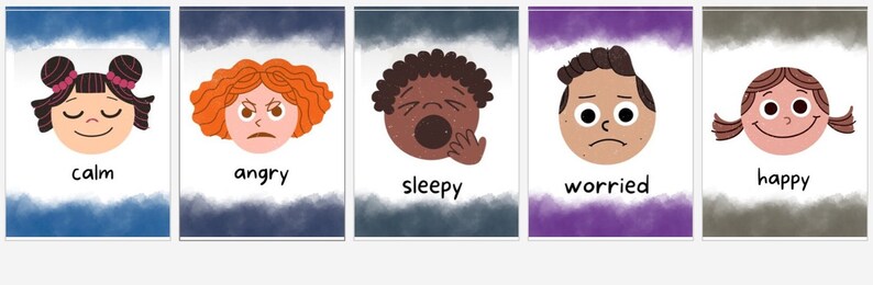 Emotions Flash Cards Printable Learning - Etsy