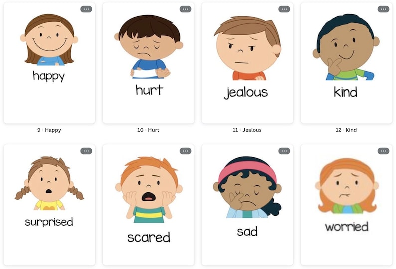 Emotions Flash Cards, Printable, Learning - Etsy Canada