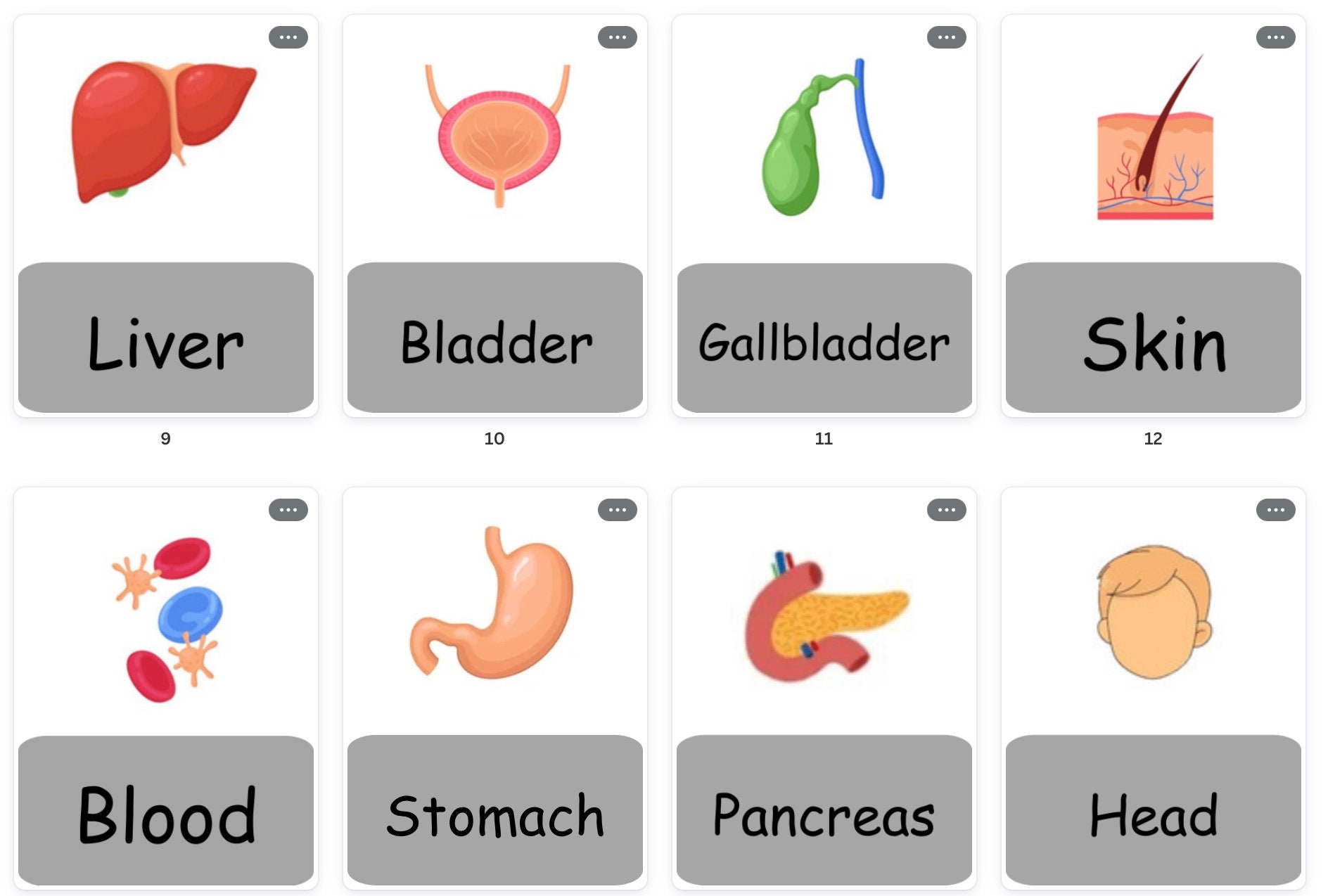 Body Parts Flash Cards, Body, Learning, Printables - Etsy