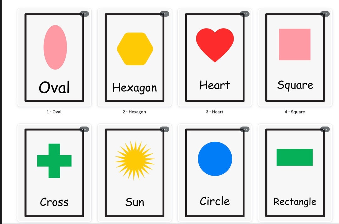 Shapes Flash Cards, Printable, Learning, Shapes - Etsy