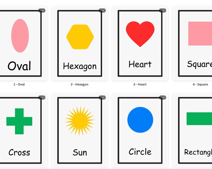 Shapes Flash Cards, Printable, Learning, Shapes - Etsy