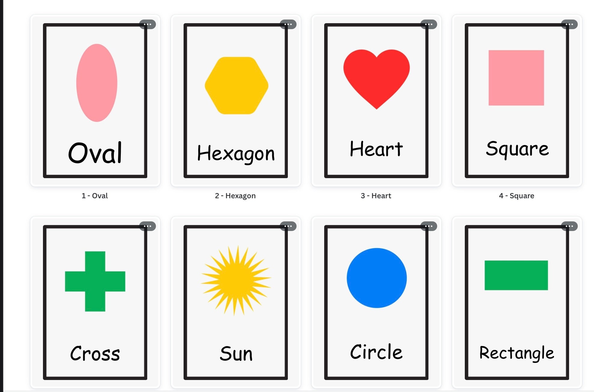 Shapes Flash Cards, Printable, Learning, Shapes - Etsy