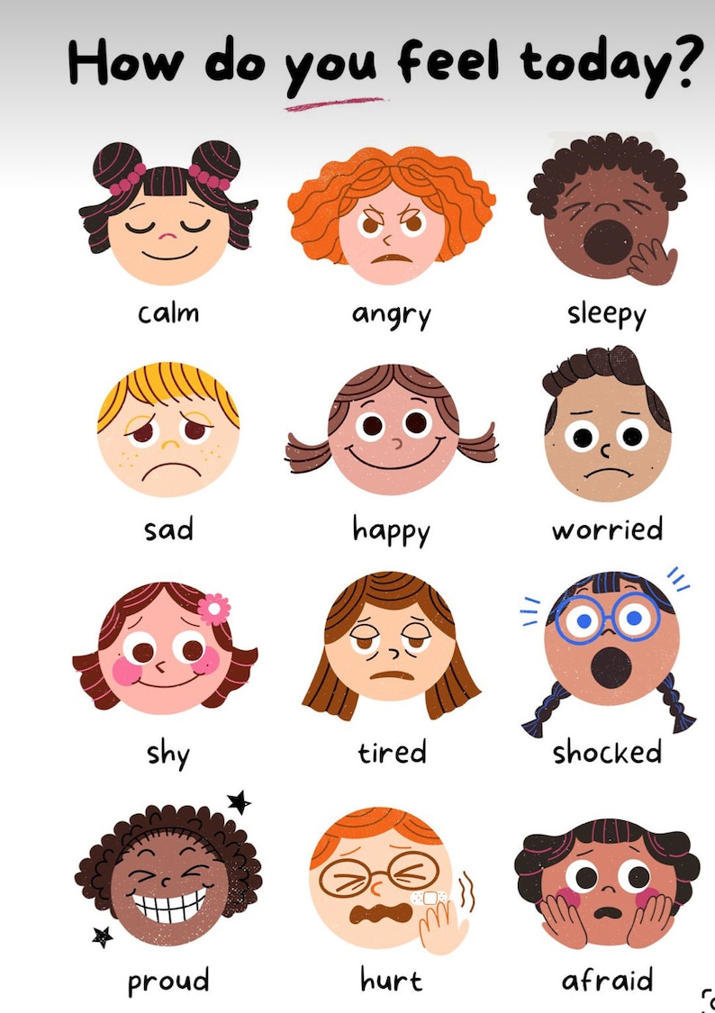 Emotions Flash Cards, Printable, Learning - Etsy Canada