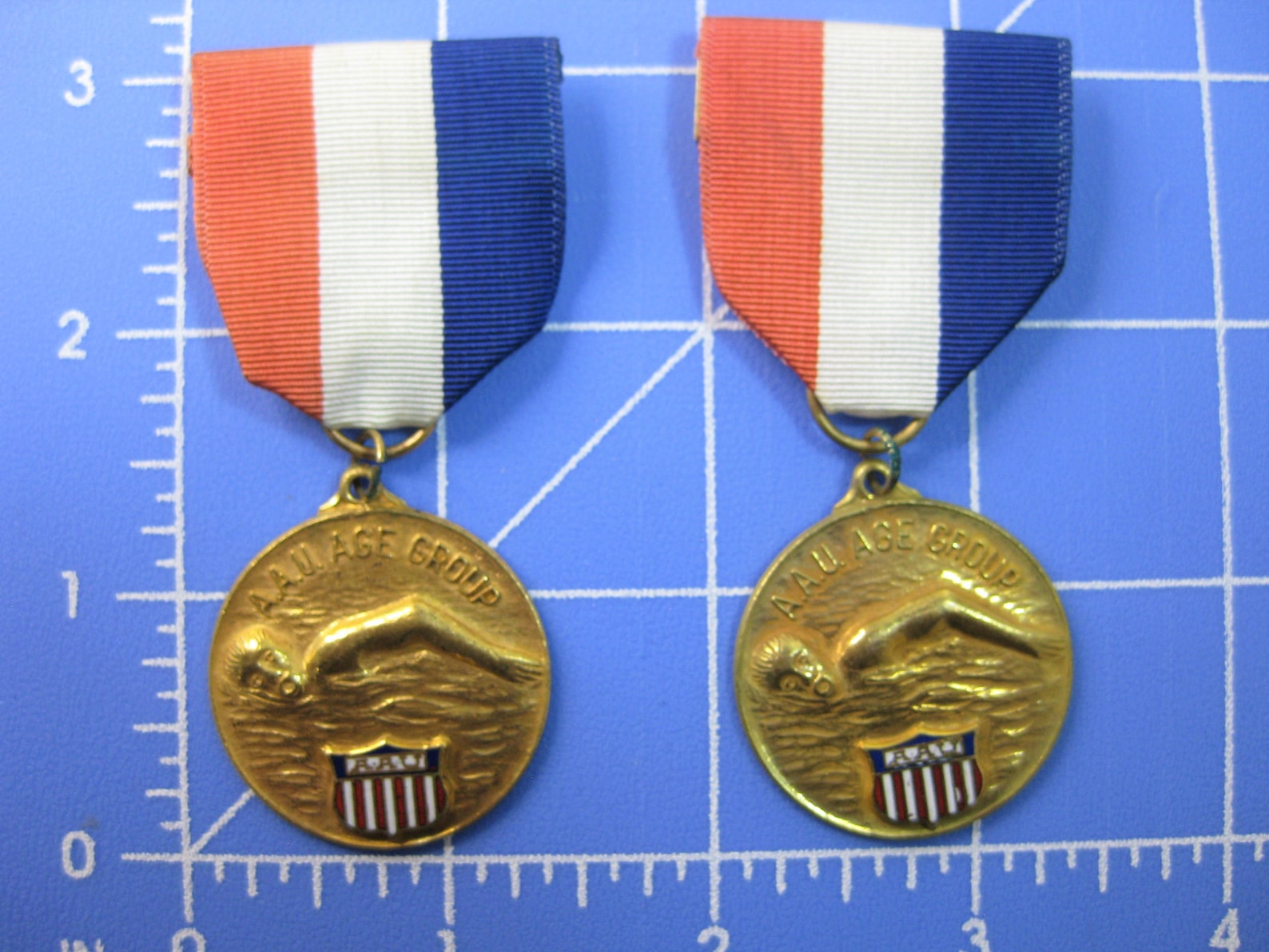 Vintage AAU Swim Age Group 1960s Swimming Medals, 200 MR 1967 AAU Swim ...