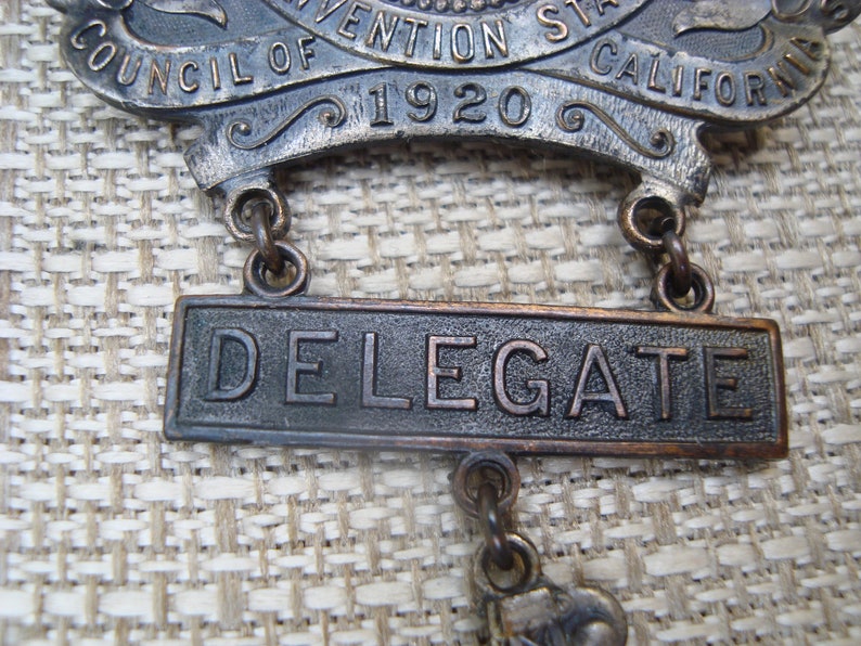 Antique Vintage 1920 Delegate Badge for 20th Annual Convention - Etsy
