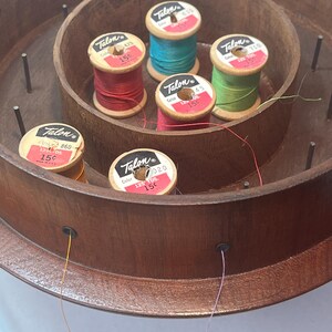 Antique Victorian Treen Sewing Spool Holder, Wood Sewing Stand Pat'd ...