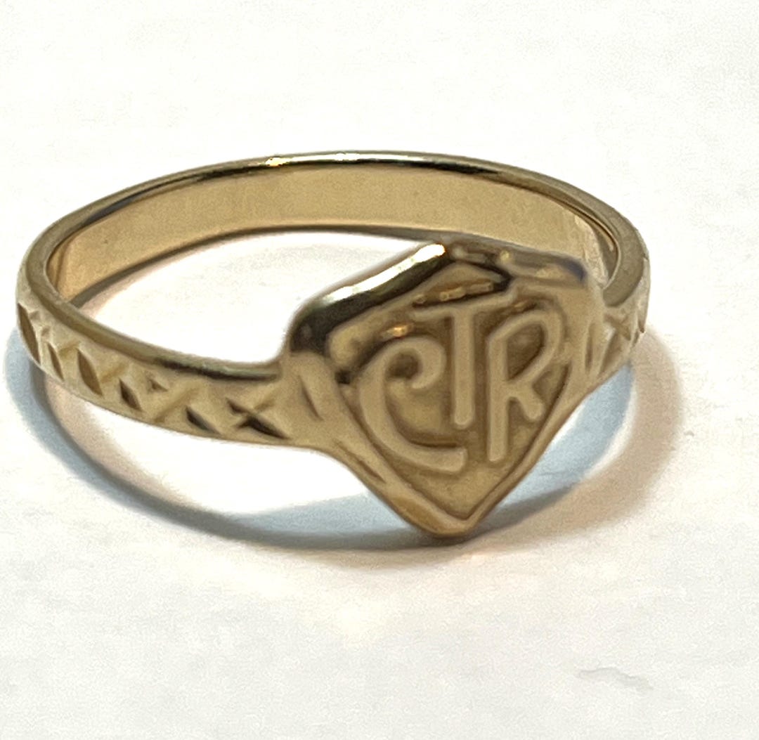 14K Yellow Gold CTR Ring, Size 4 1/2 Gold Ring, LDS Unisex Gold Ring ...
