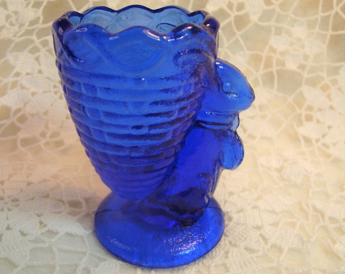 Vintage Colbalt Blue Bunny/rabbit Egg Cup, Fenton Blue Bunny Egg Holder ...