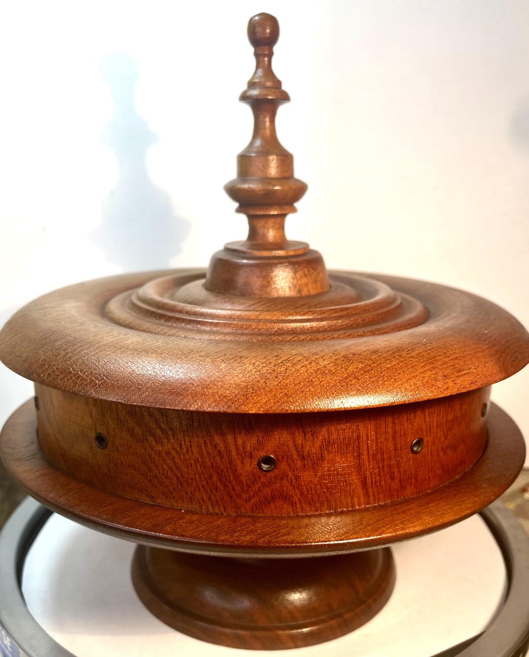 Antique Victorian Treen Sewing Spool Holder, Wood Sewing Stand Pat'd ...