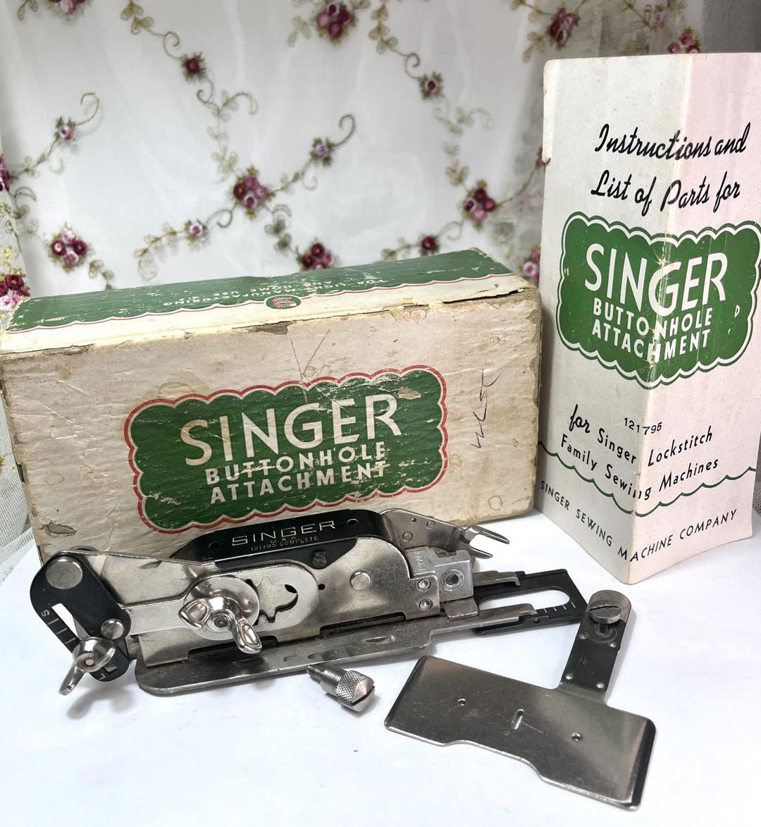 Vintage Singer Buttonhole Attachment 121795 With Instruction Book, Low ...