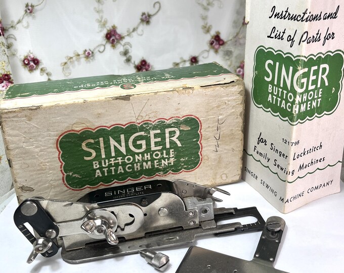 Vintage Singer Buttonhole Attachment 121795 With Instruction Book, Low ...
