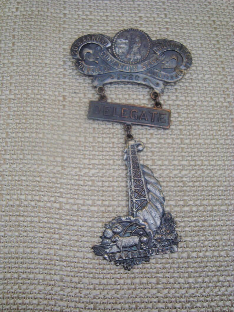 Antique Vintage 1920 Delegate Badge for 20th Annual Convention - Etsy