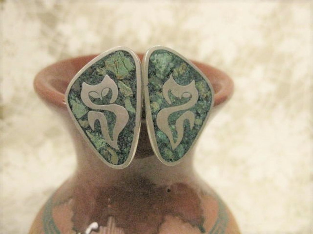 Vintage Ledesma Sterling Inlay Modernist Fox Cufflinks, Taxco Ledesma ...