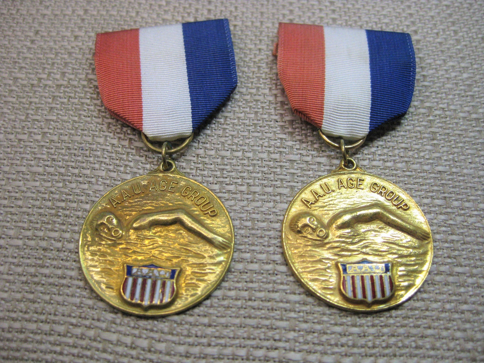 Vintage AAU Swim Age Group 1960s Swimming Medals, 200 MR 1967 AAU Swim ...