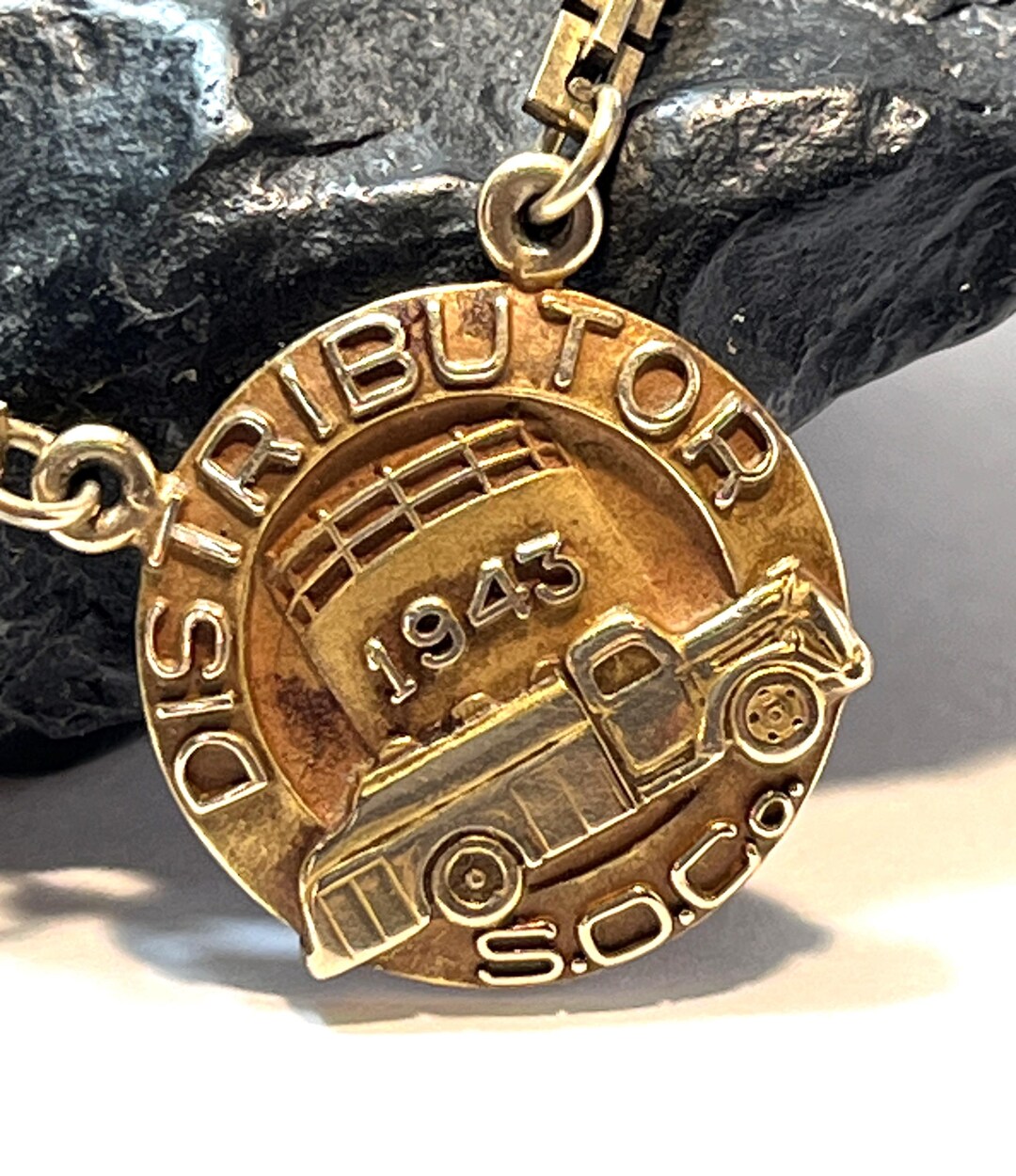 Rare 14K CTO Standard Oil Company Distributor Tie Clip, 1943 S.O. Co ...