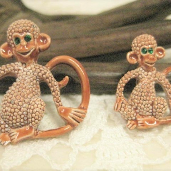 Monkey Brooch - Etsy