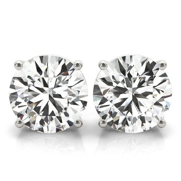 1 Carat Diamond Solitaire Earrings - Etsy