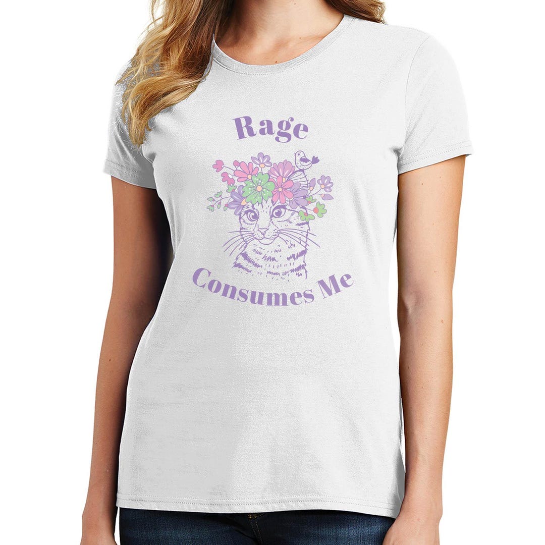 Cute Angry Cat T-shirt – "rage Consumes Me" Shirt | Funny Aesthetic Tee ...