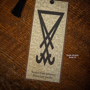 Lucifer Sigil Bookmark With Demonic Enn | Handmade Tassel | Beads - Etsy