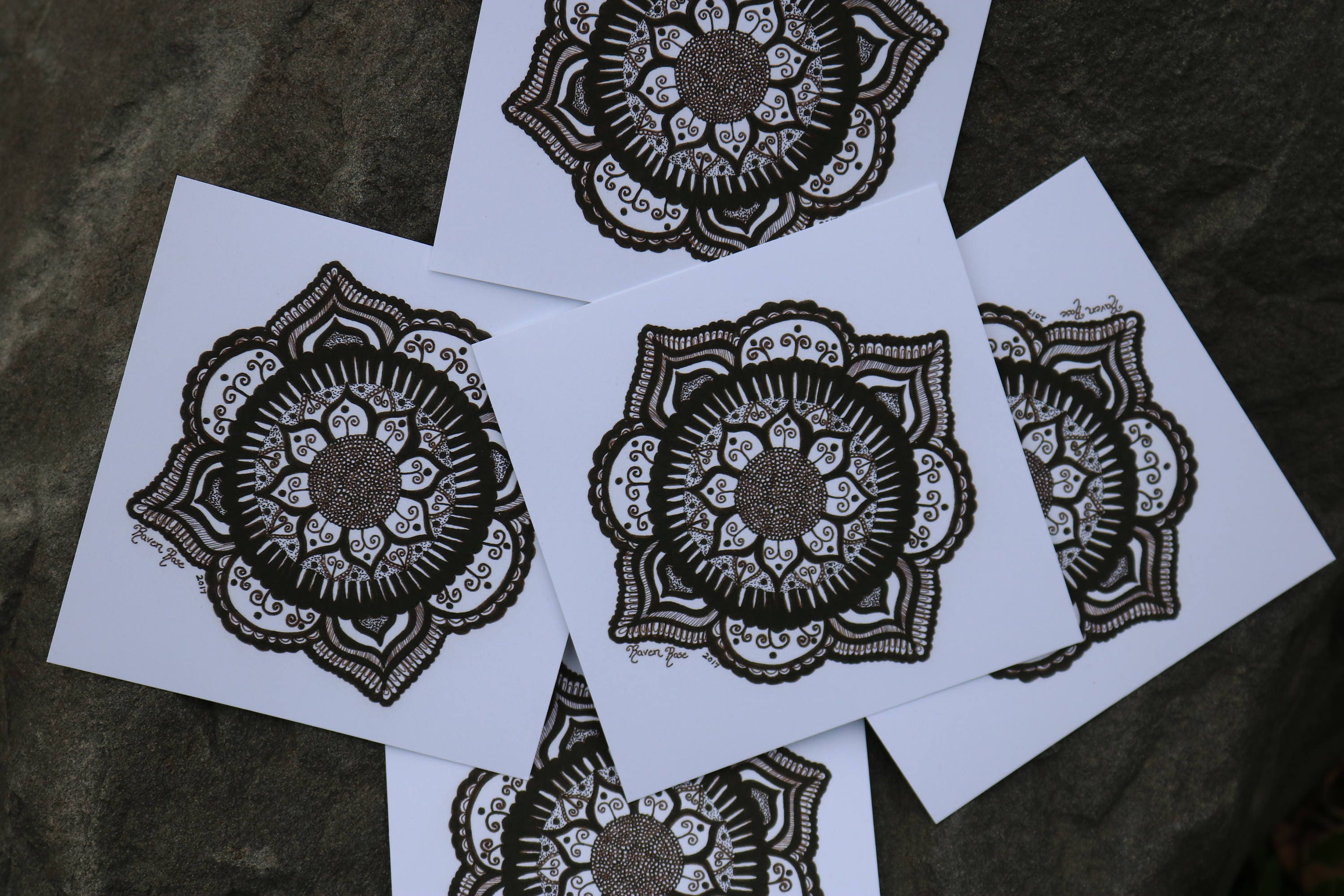 Mandala Print 4x4 - Etsy