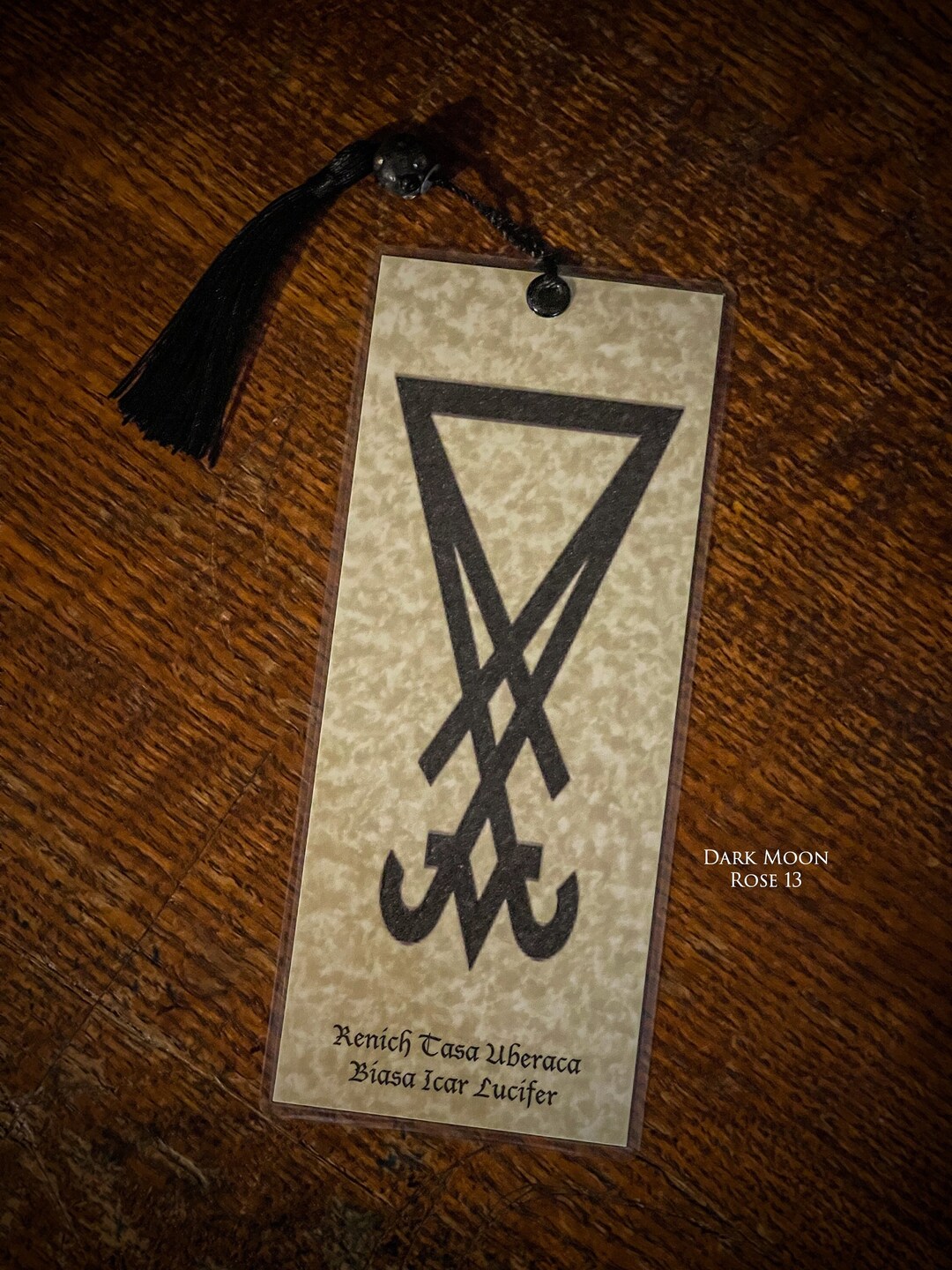 Lucifer Sigil Bookmark With Demonic Enn | Handmade Tassel | Beads - Etsy