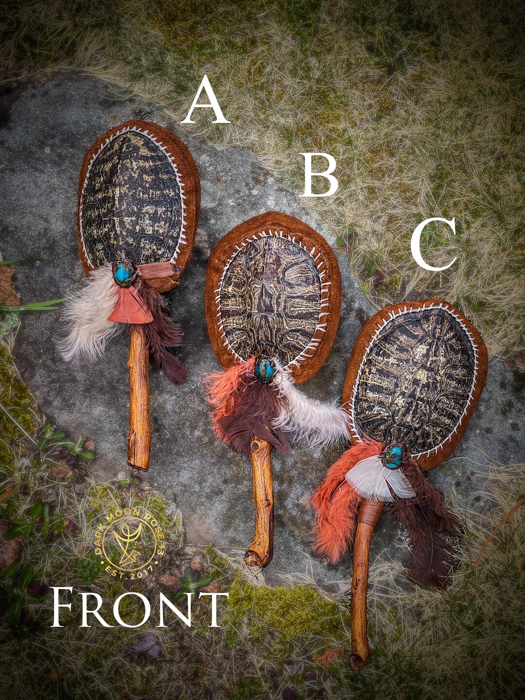 Turtle Shell Rattle | Large | Crab Apple Wood | Jasper Stones - Etsy