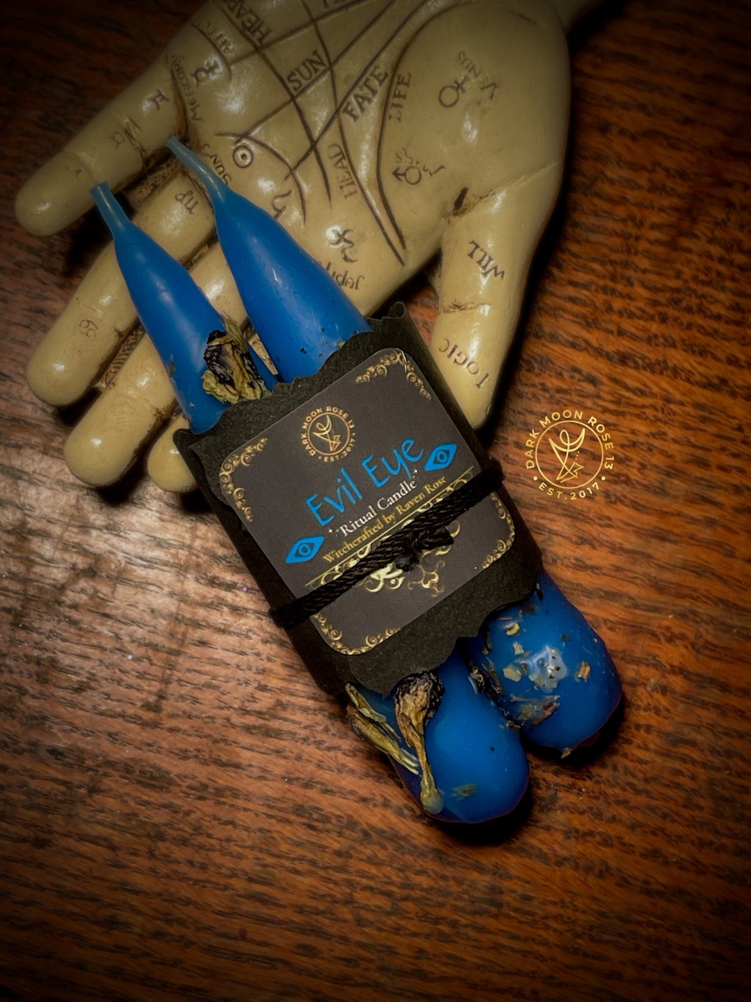 Evil Eye Ritual Candles | 100% Beeswax Hand Dipped | 2pack | Spell ...