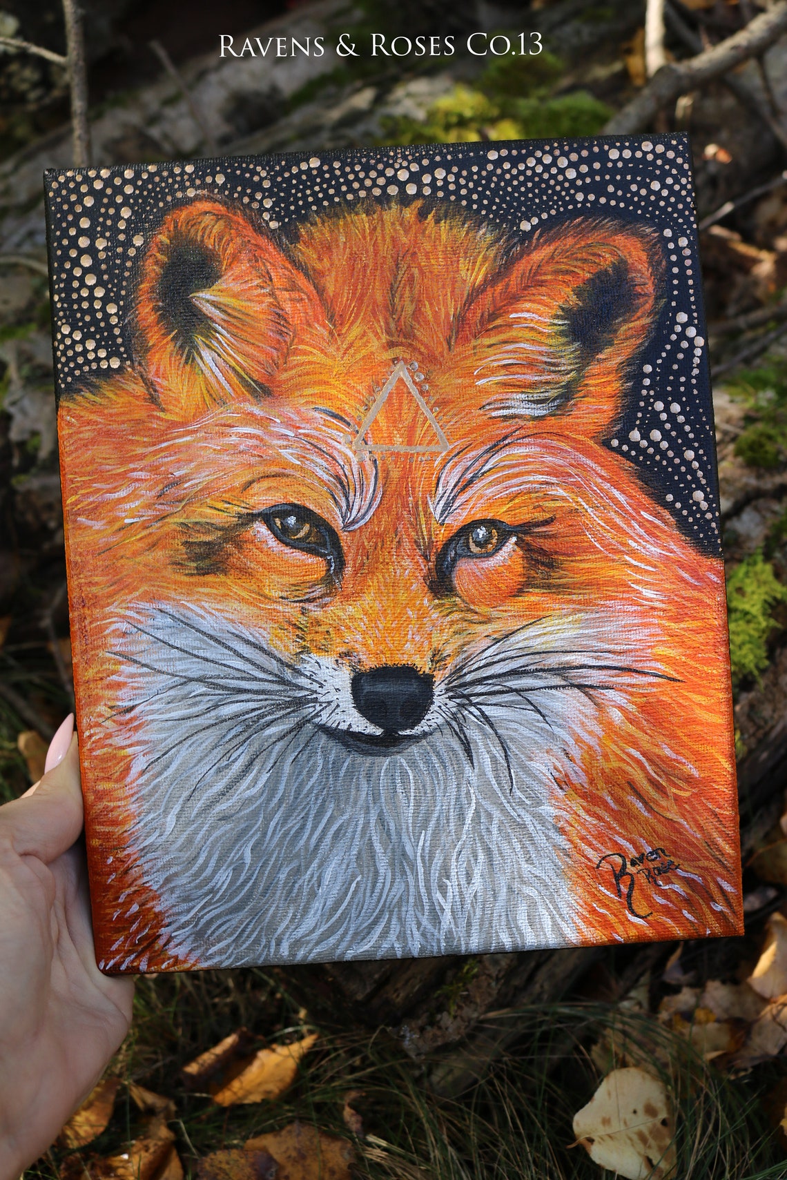 Fire Fox Painting Enchanted Forest Elemental Magick | Etsy