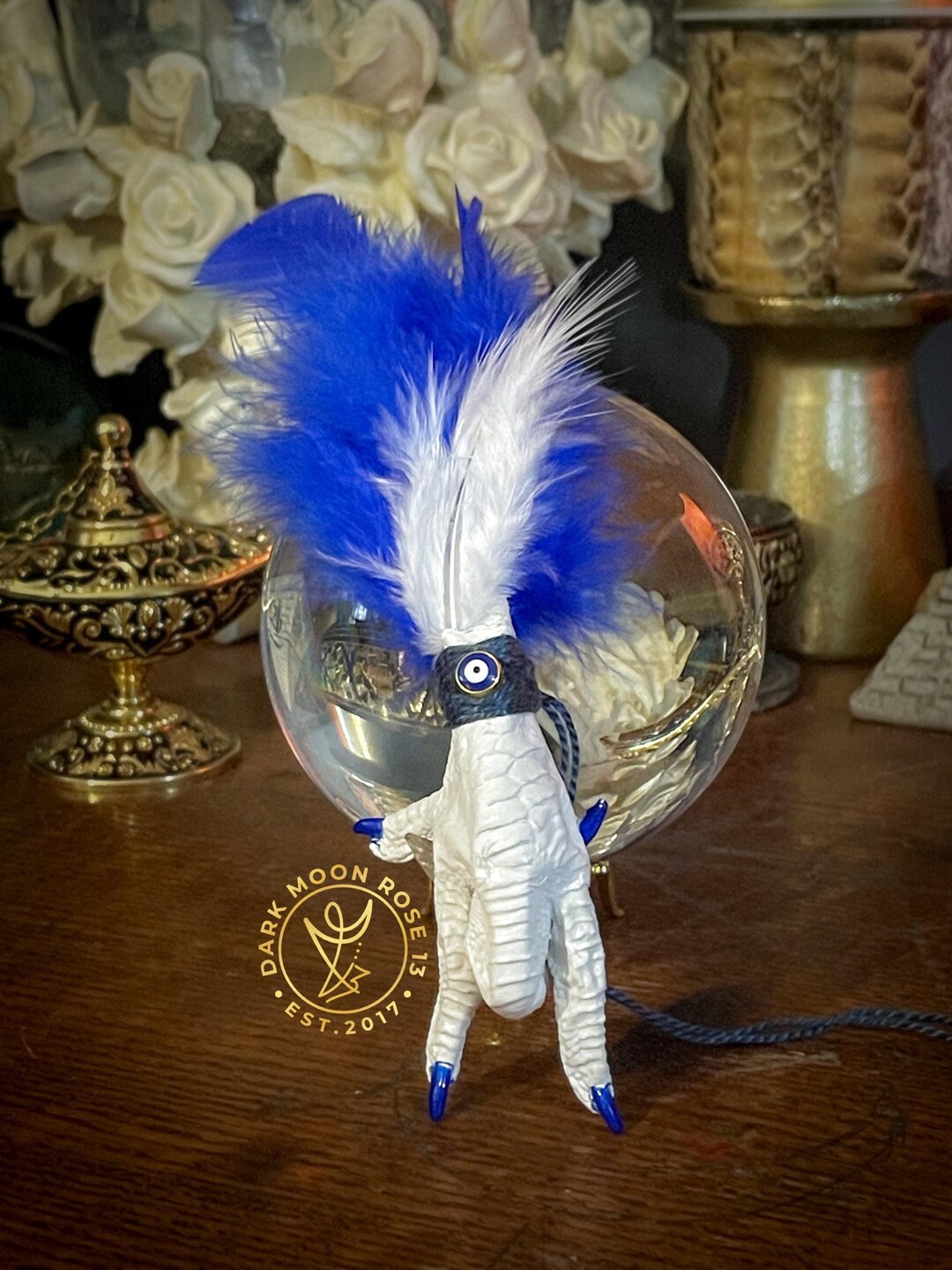 Evil Eye Protection Chicken Foot Talisman | Clear Quartz Crystal ...