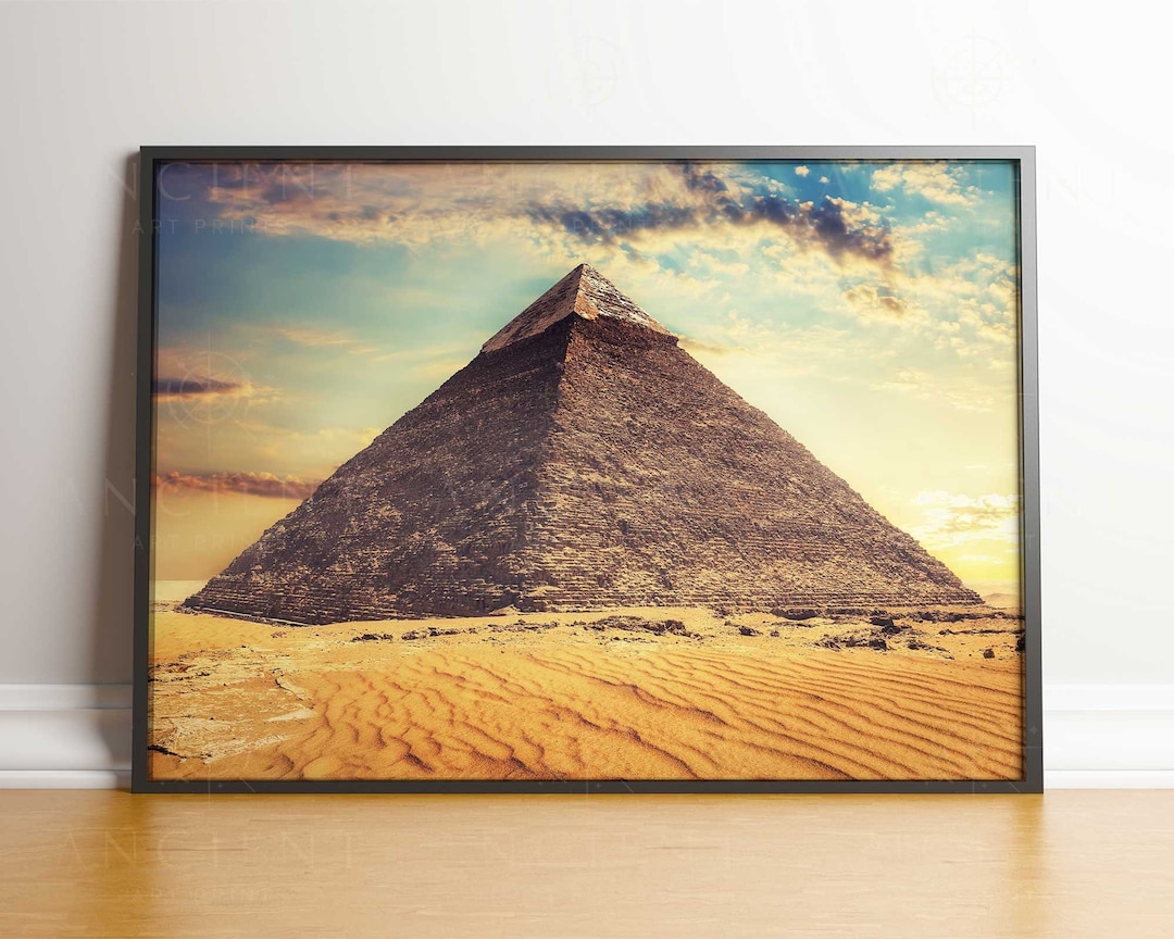 The Great Pyramid of Giza Framed Print, Canvas, Poster | Egypt ...