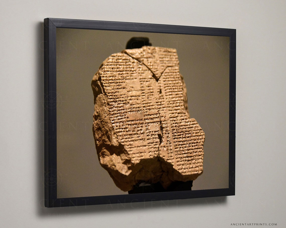 Epic of Gilgamesh Cuneiform Tablet V Framed Print Canvas - Etsy