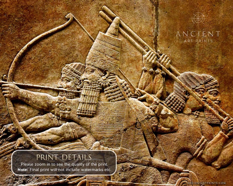 Ashurbanipal Lion Hunt Chariot Framed Print Canvas Poster - Etsy UK