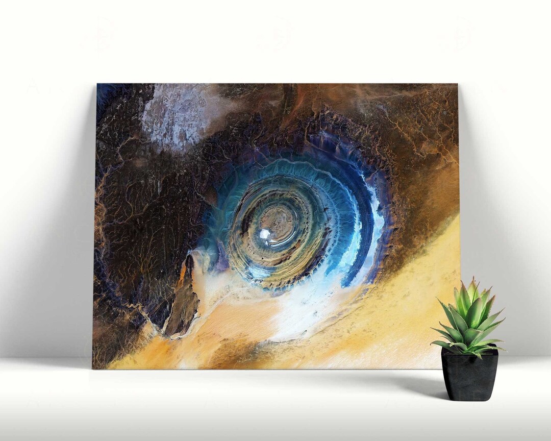 Eye of the Sahara Wall Art - Richat Structure Aerial Print, Geological ...